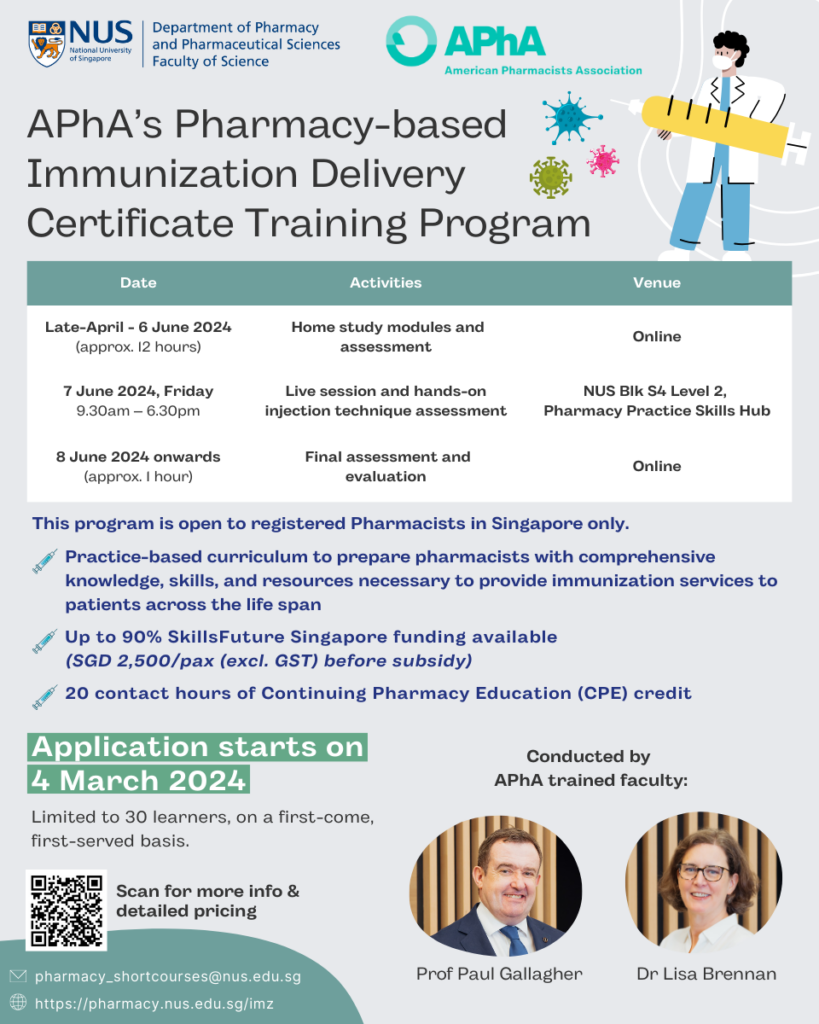Pharmacy-based Immunization Delivery Certificate Training Program - NUS ...