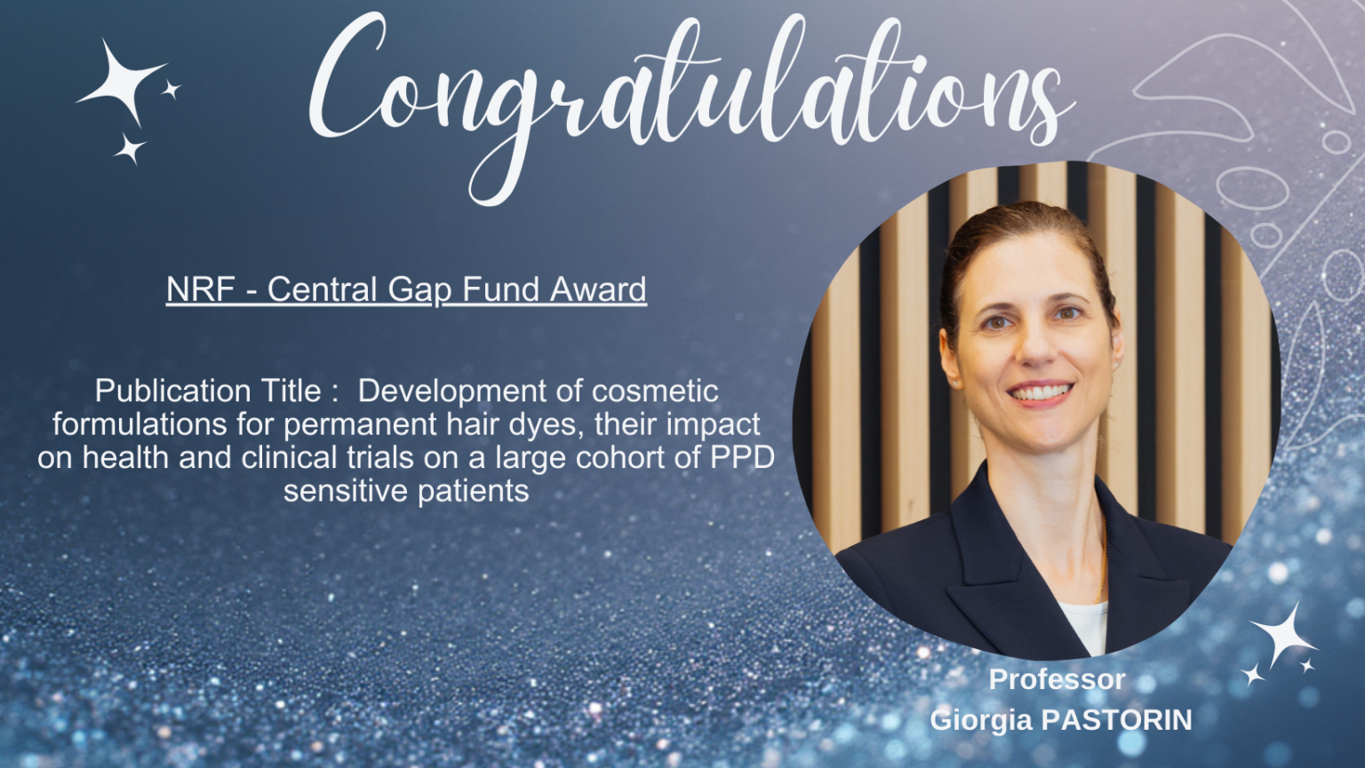 NRF-Central Gap Fund Award – Prof Giorgia PASTORIN - NUS Pharmacy and ...